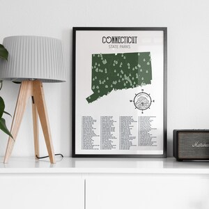 Connecticut State Park Map - Etsy