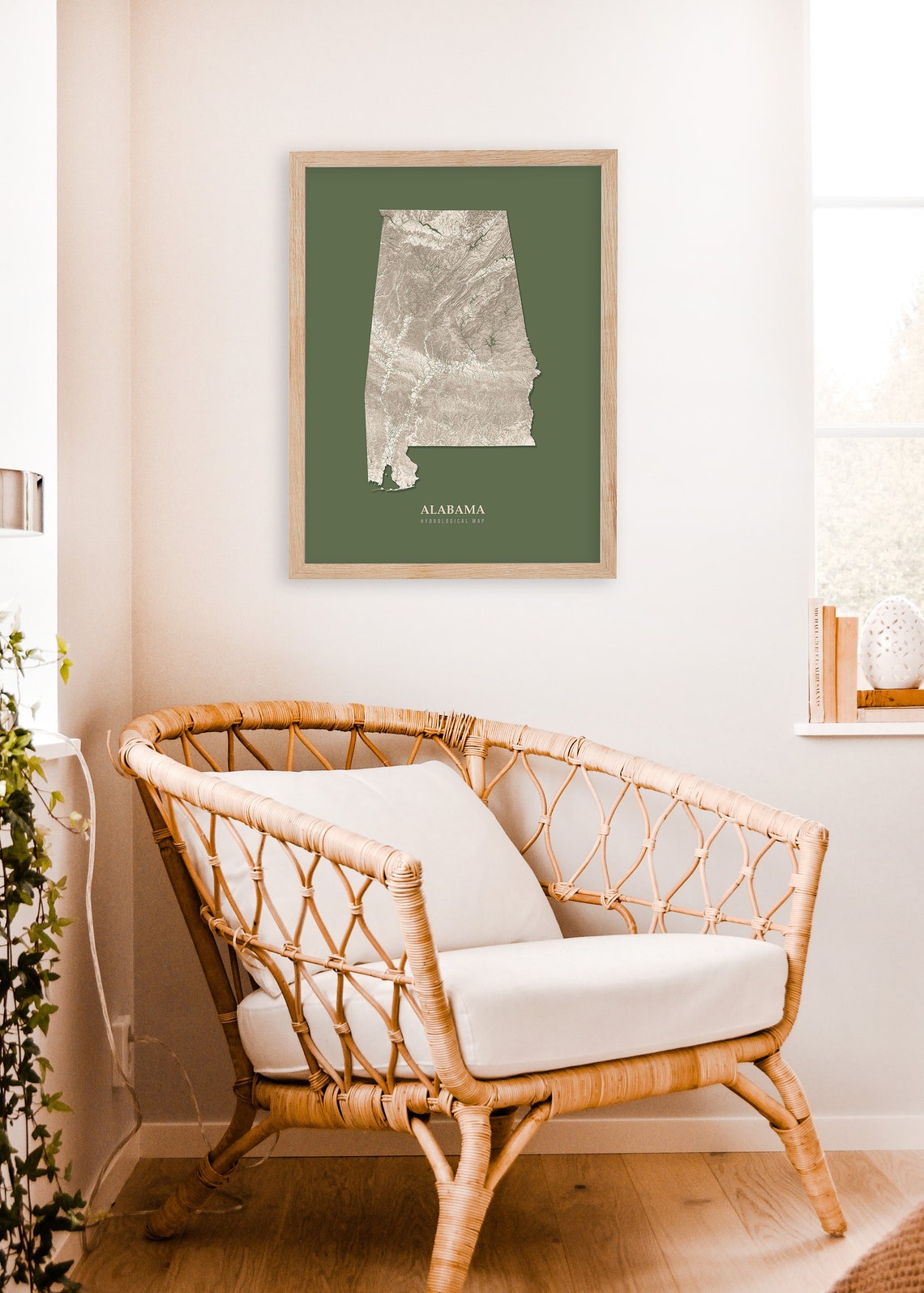 Alabama Hydrological Map green Poster - Etsy