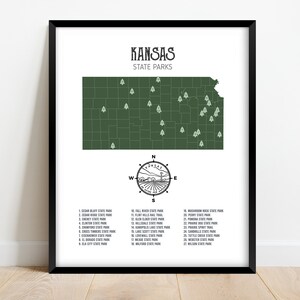 Kansas State Parks Map - Etsy
