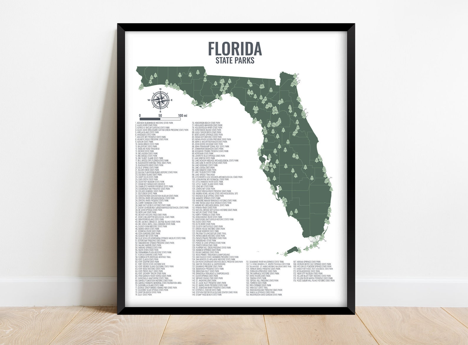 Florida State Parks Map Print - Etsy