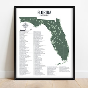 Florida State Parks Map Print - Etsy