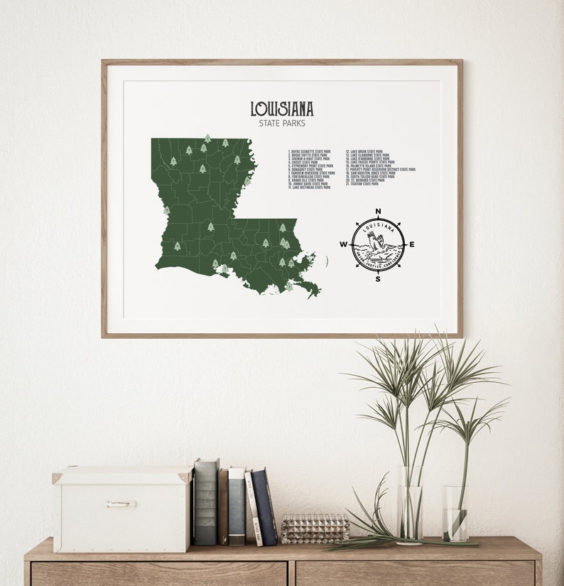 Louisiana State Parks Map - Etsy