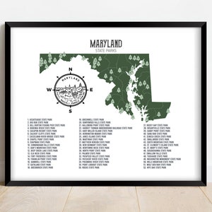 Maryland State Parks Map - Etsy
