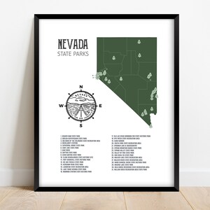 Nevada State Parks Map - Etsy