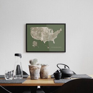 United States Hydrological Map (green), Map of US Rivers and Lakes ...