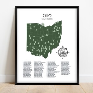 Ohio State Parks Map Print - Etsy