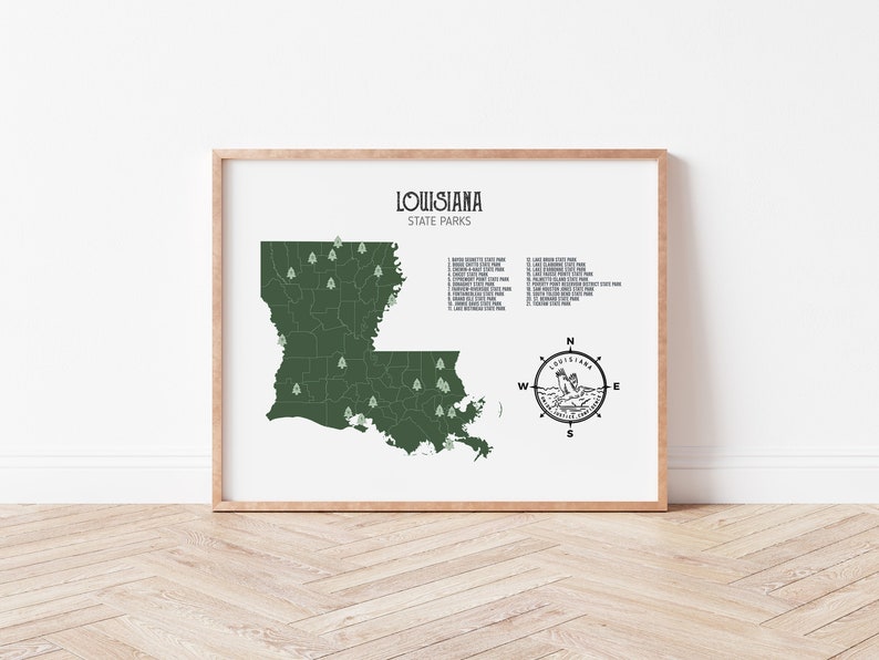 Louisiana State Parks Map - Etsy