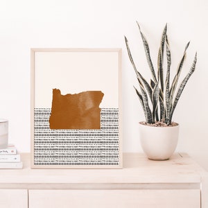 Oregon Boho Wall Art Map - Etsy