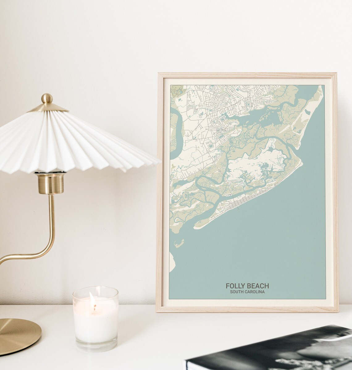 Folly Beach South Carolina Map Print Folly Beach Travel - Etsy