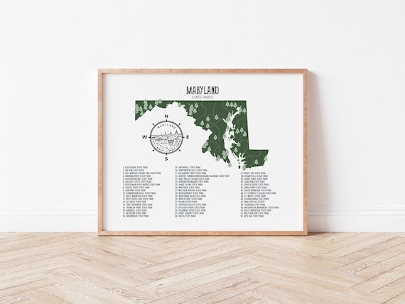 Maryland State Parks Map - Etsy