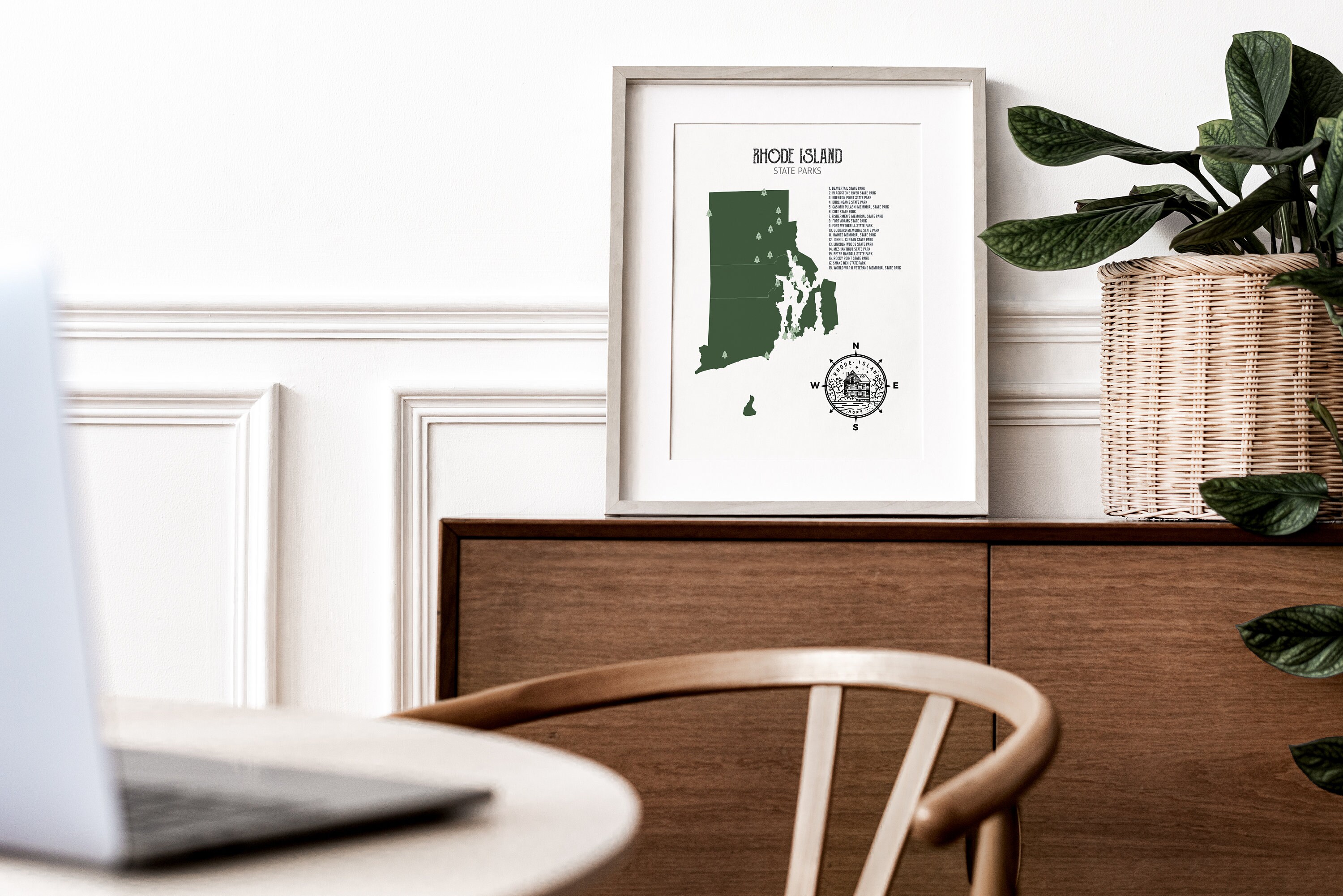 Rhode Island State Parks Map - Etsy