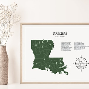Louisiana State Parks Map - Etsy