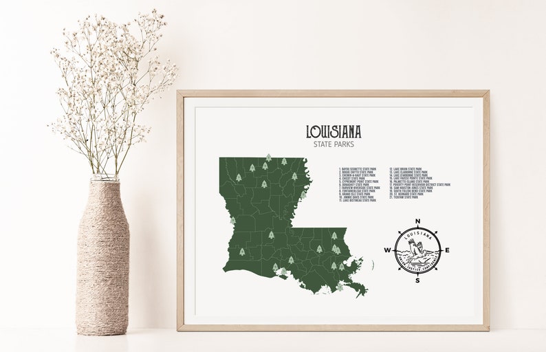 Louisiana State Parks Map - Etsy