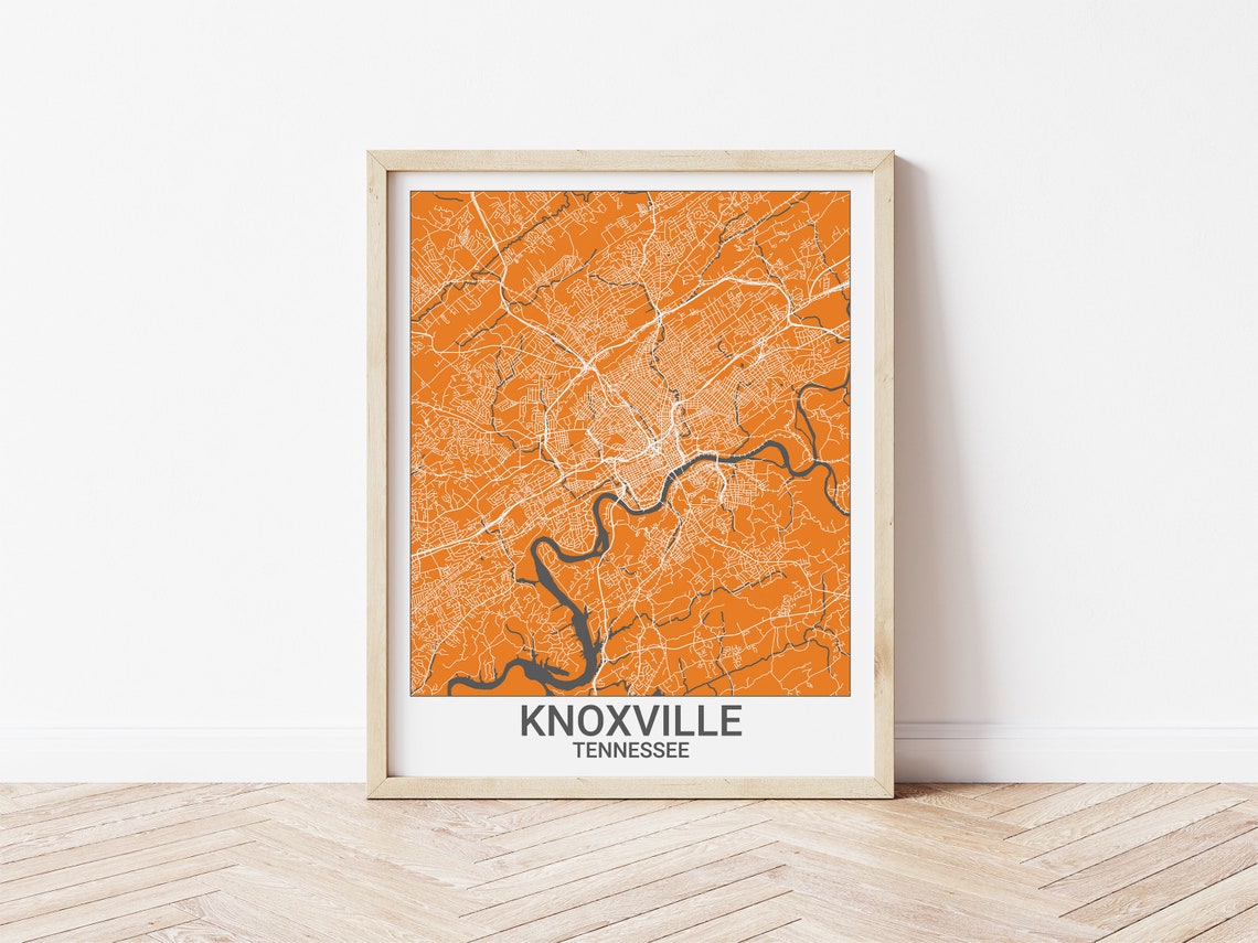 Knoxville Tennessee Map Print University of Tennessee Map - Etsy