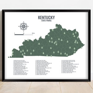 Kentucky State Parks Map Family Adventure Map Gift | Etsy