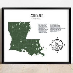 Louisiana State Parks Map - Etsy