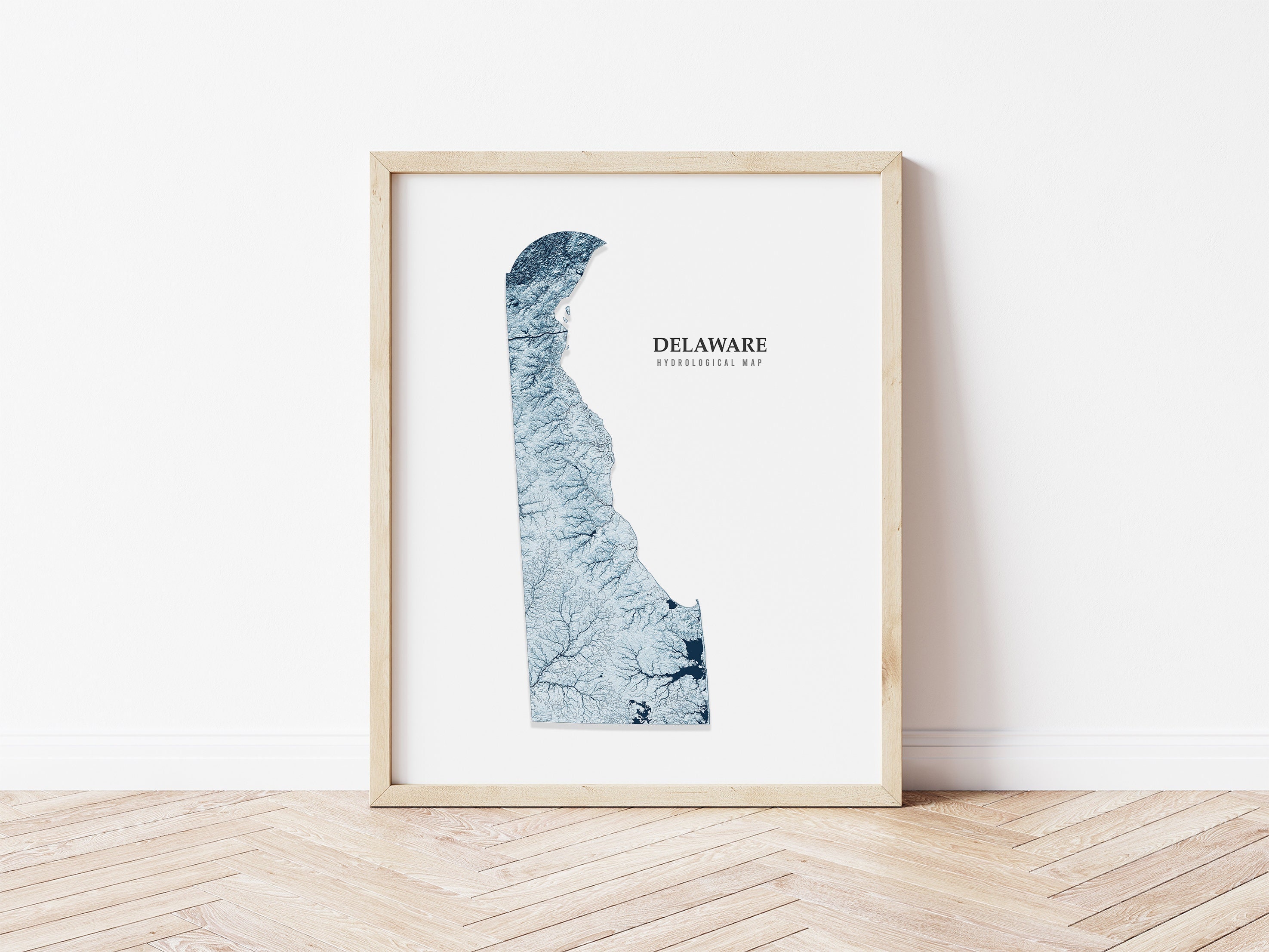 Delaware Hydrological Map Poster blue - Etsy