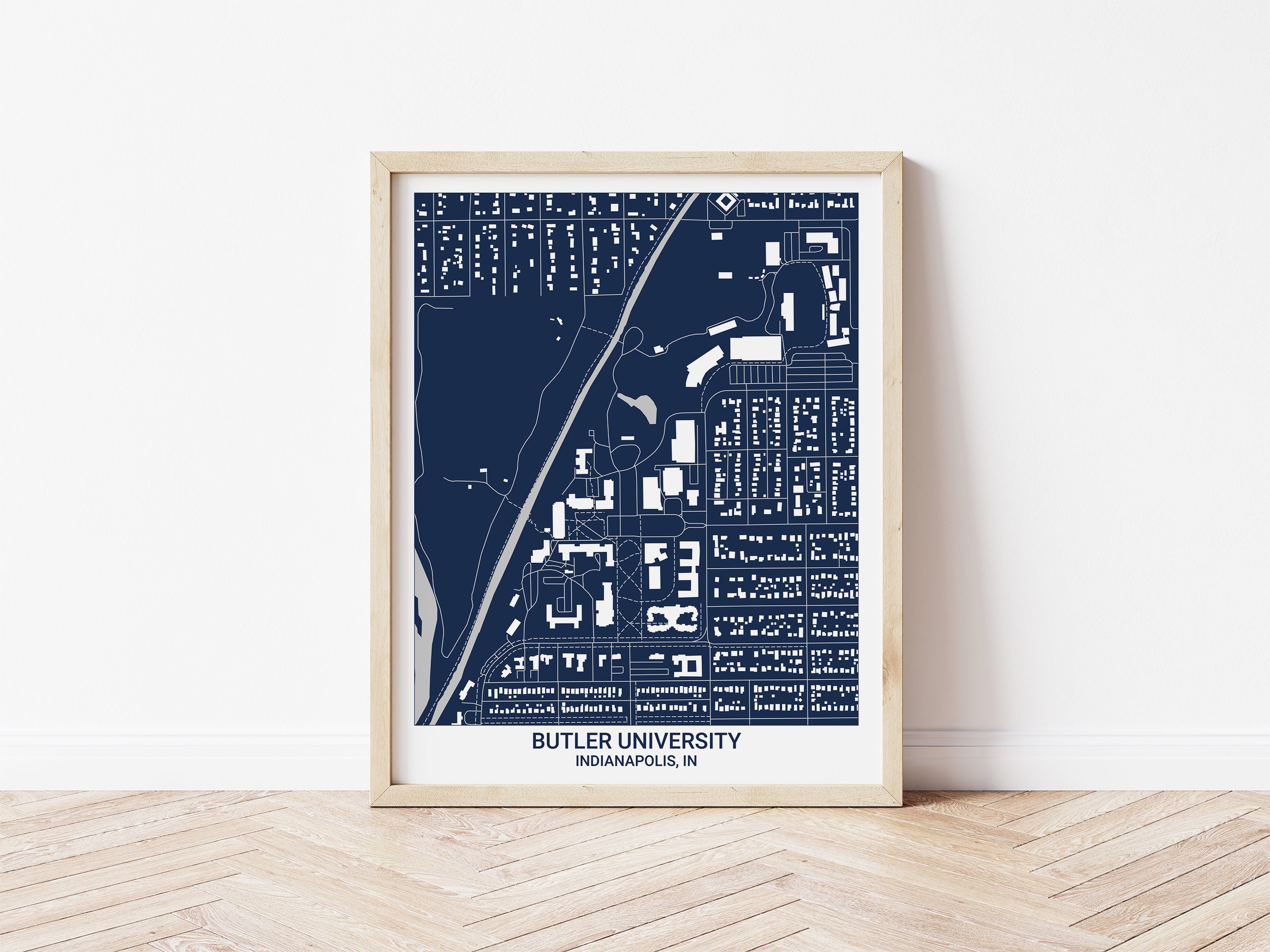 Butler University Map Gift Indianapolis Map Print | Etsy