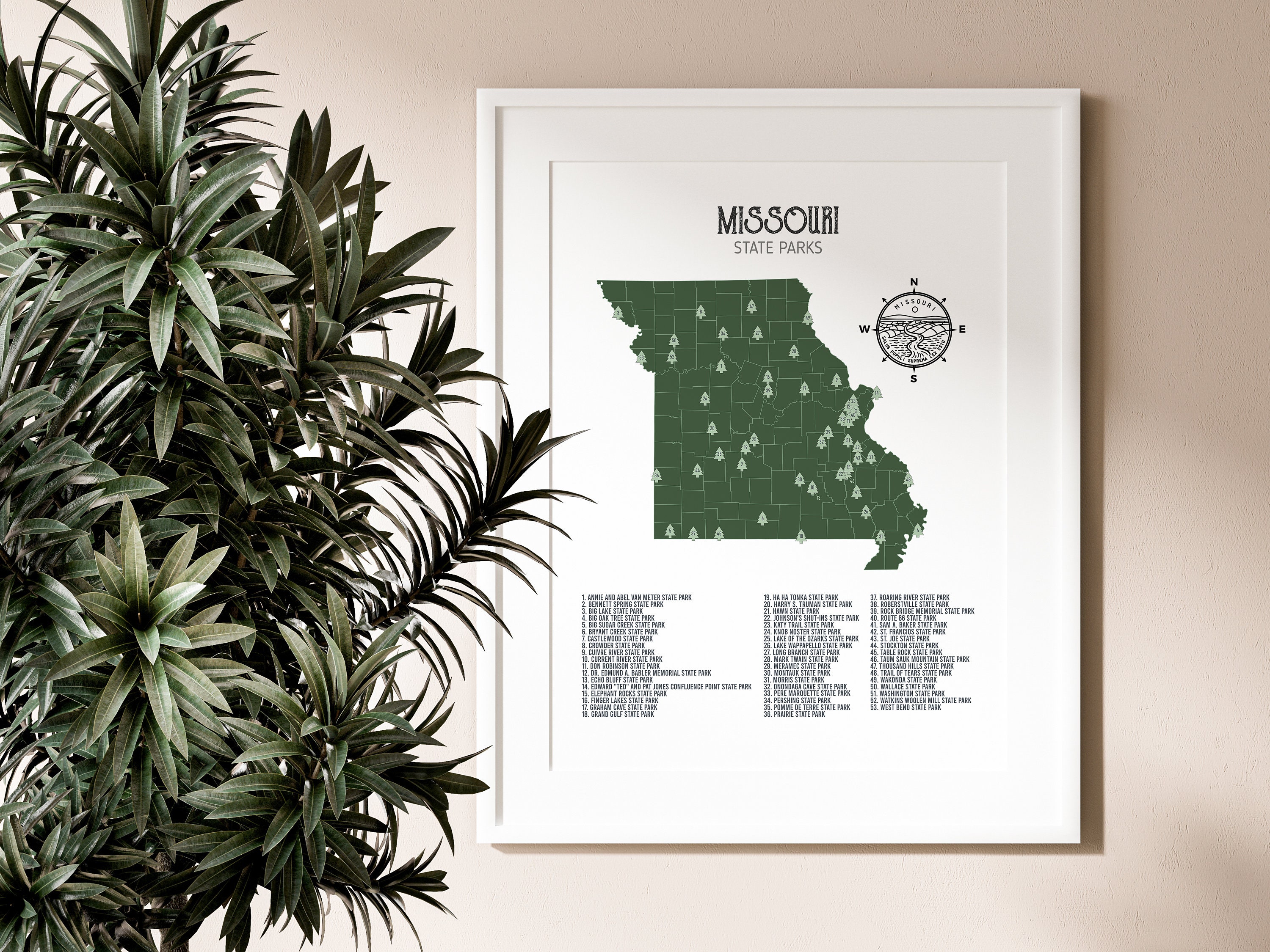 Missouri State Parks Map - Etsy
