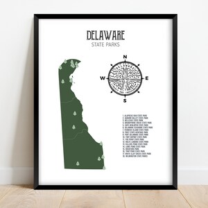 Delaware State Parks Map - Etsy
