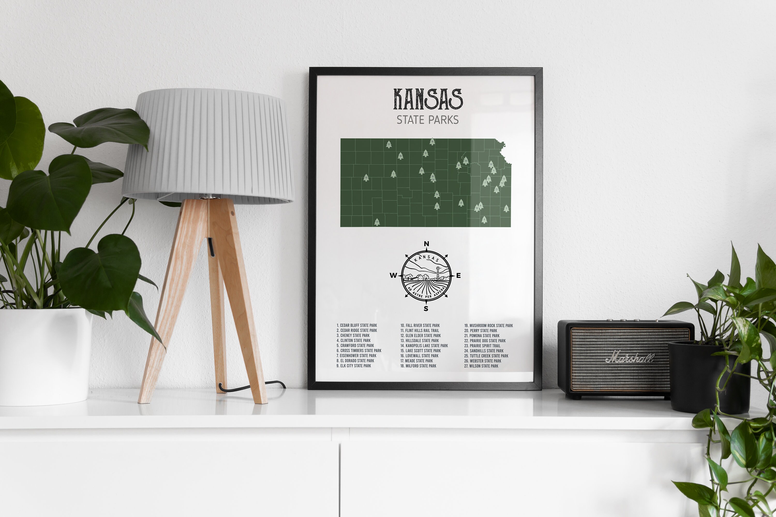 Kansas State Parks Map | Etsy