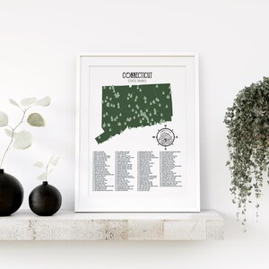 Connecticut State Park Map - Etsy