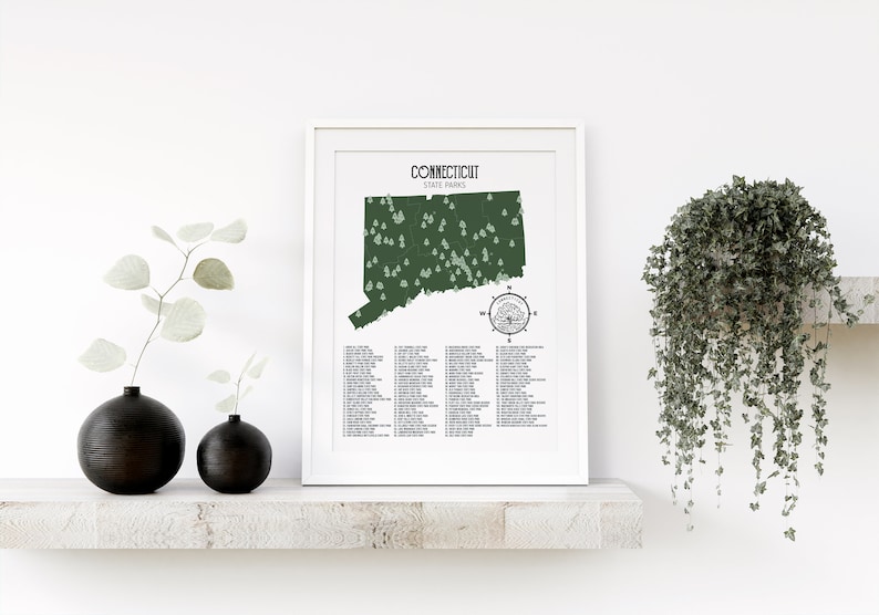 Connecticut State Park Map - Etsy