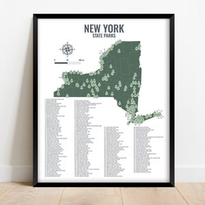 New York State Parks Map - Etsy