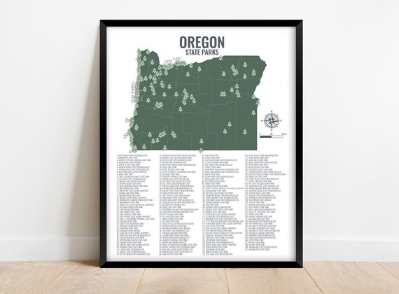 Oregon State Parks Map | Etsy
