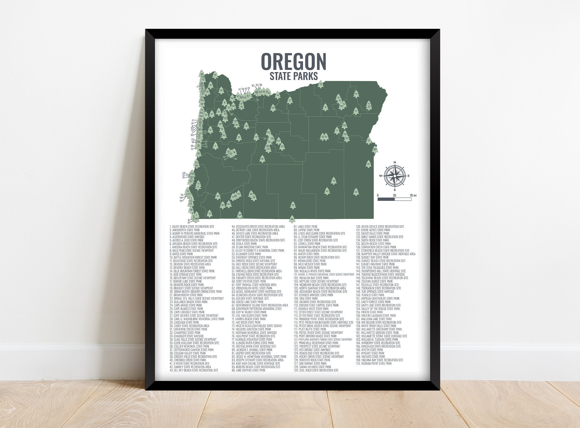Oregon State Parks Map | Etsy