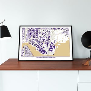 University of Washington Map Print - Etsy