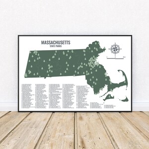 Massachusetts State Parks Map - Etsy