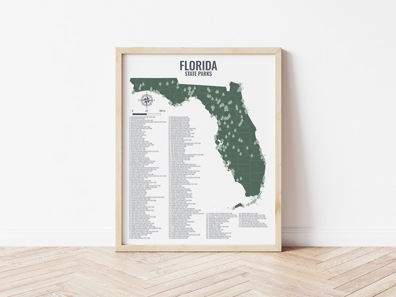 Florida State Parks Map Print | Etsy