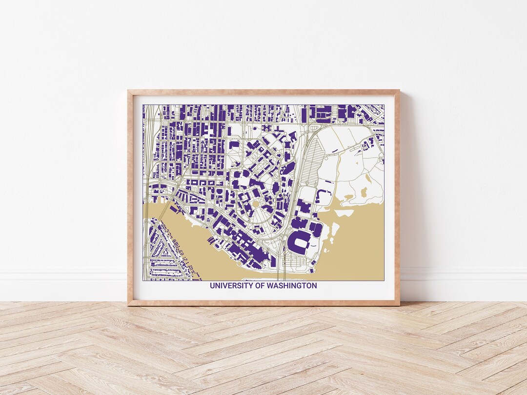 University of Washington Map Print - Etsy