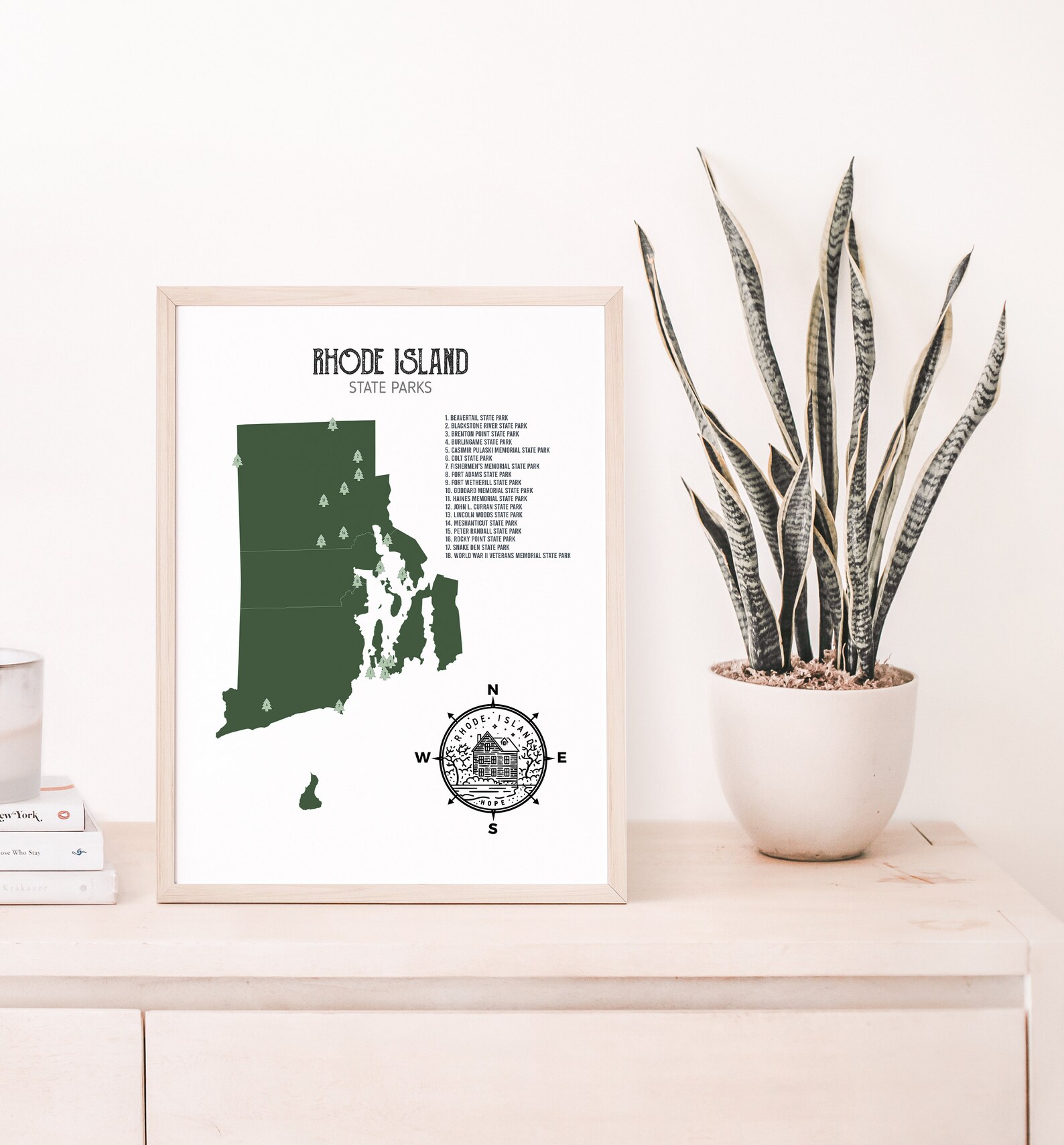 Rhode Island State Parks Map - Etsy