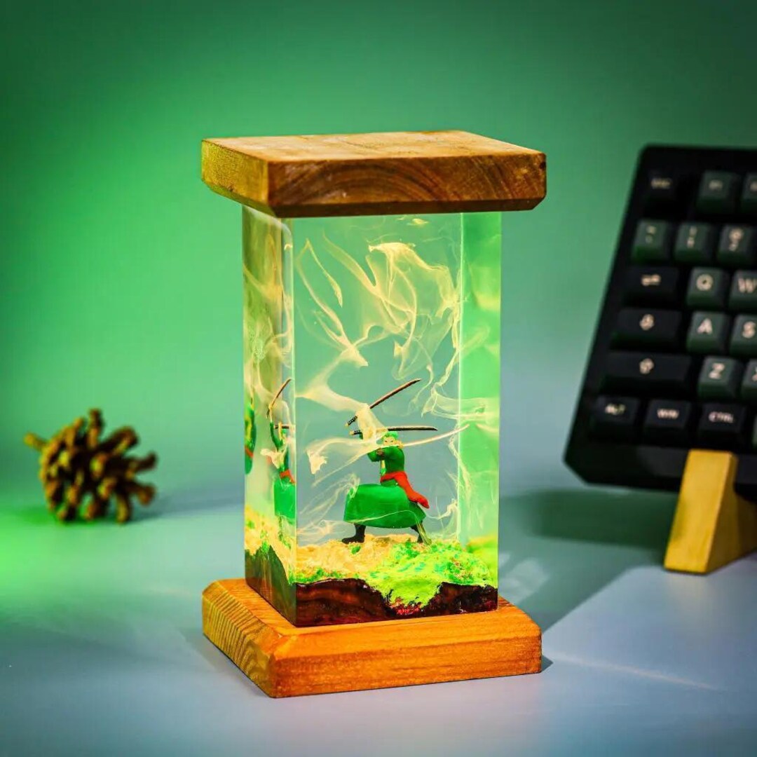 Roronoa Zoro Resin Lamp One Piece Epoxy Night Light Anime Diorama Gift ...