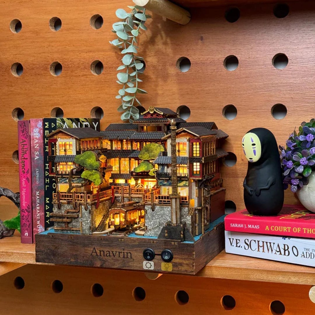 Ginzan Onsen Street Handmade Book Nook Bookcase Ornament and Home Decor ...