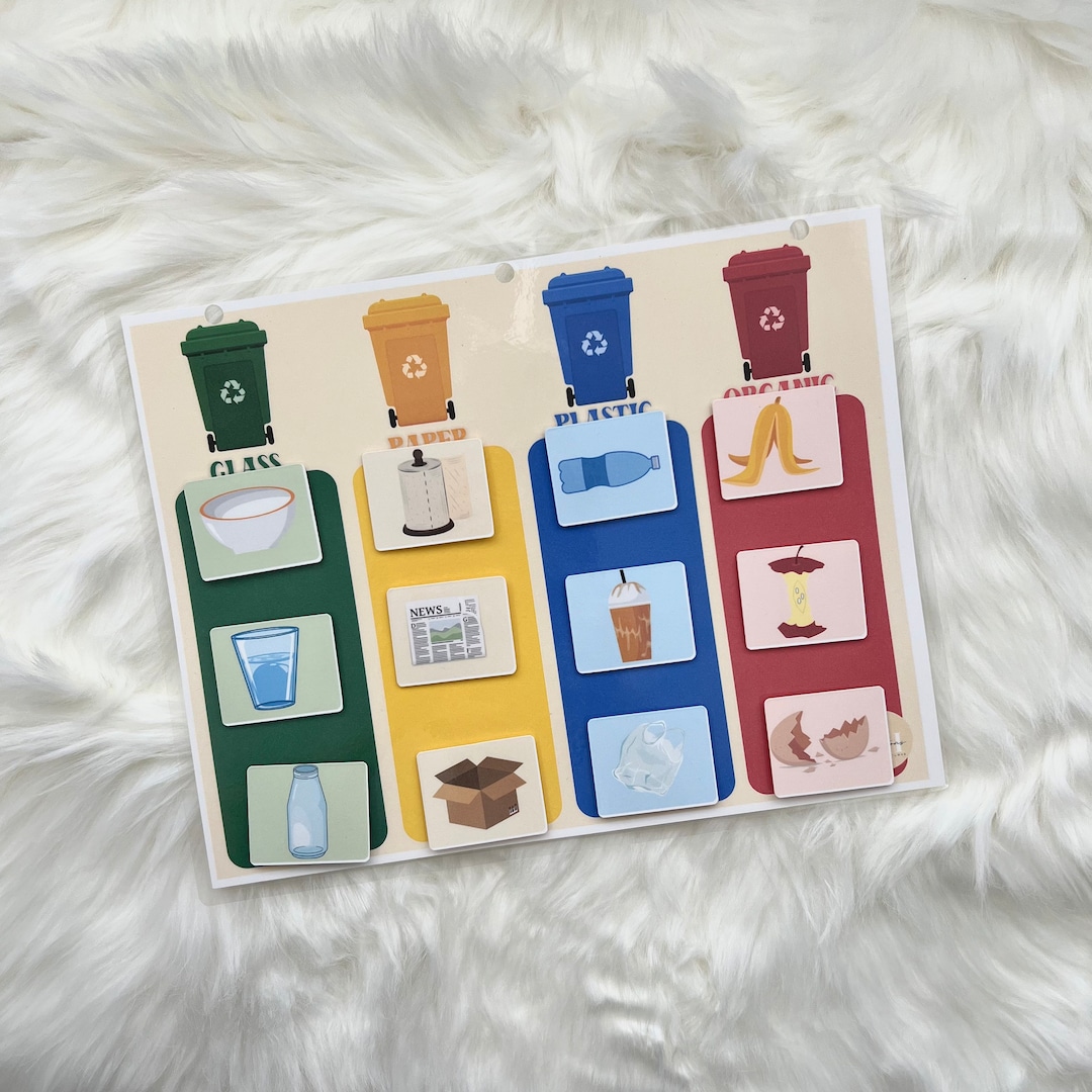 Color Sorting Trash - Waste Sorting Printable - Recycling Game Activity ...