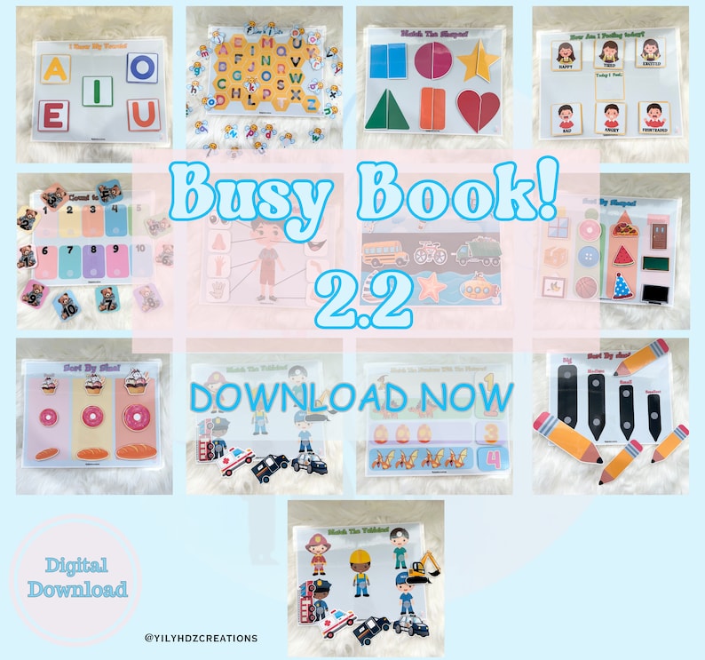 Preschool Learning Binder Toddler Learning Folder Busy Binder for Kids ...