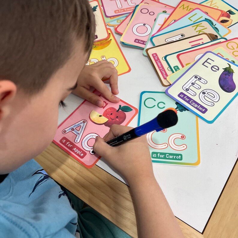 Alphabet Tracing Cards, Alphabet Tracing Worksheets, Fruits and ...