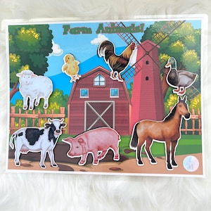 Farm Animals Printable - Farm Animals Worksheet - Farm Animals Matching ...