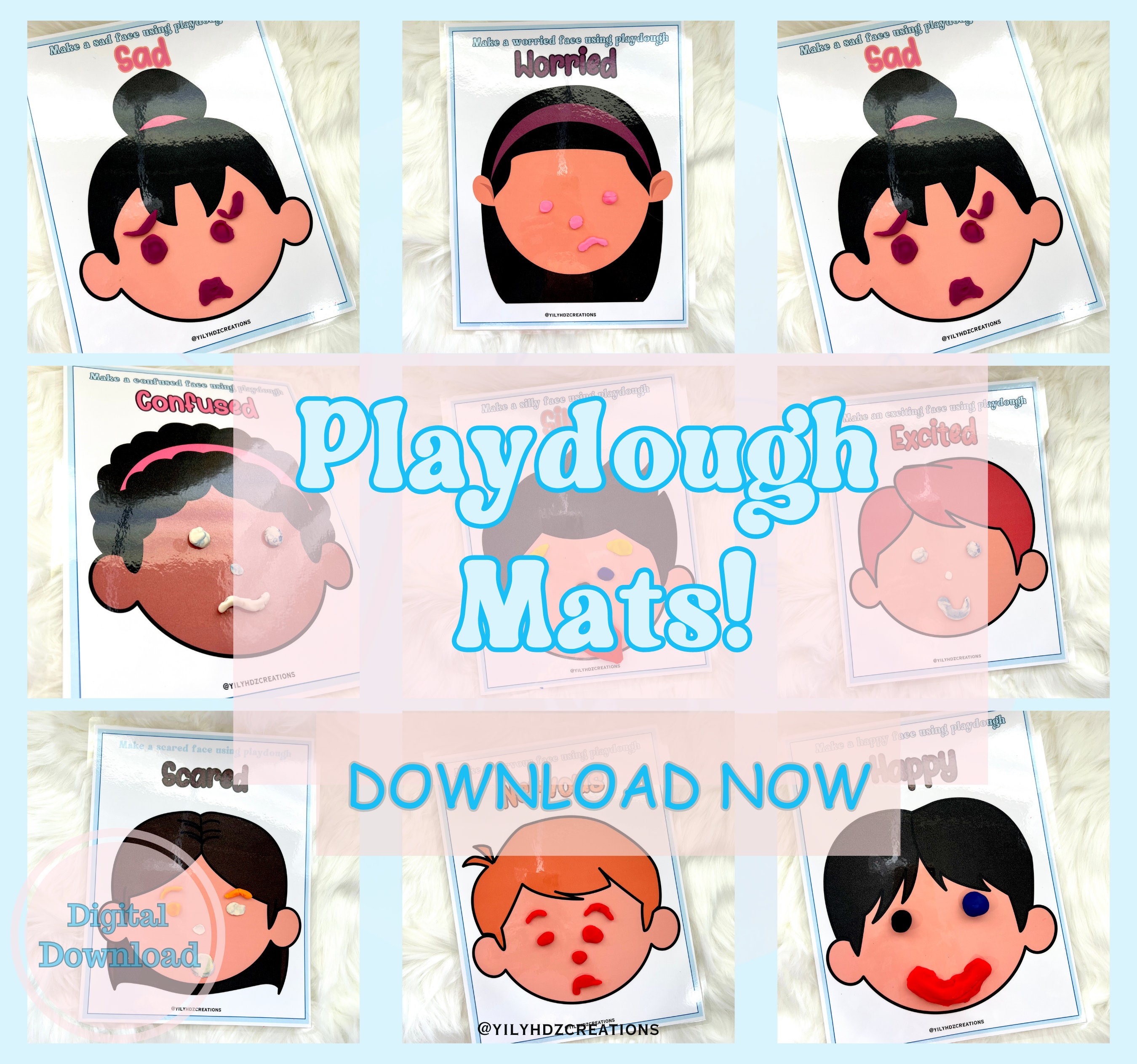 Printable Playdough Activity Playdough Mats Playdough - Etsy