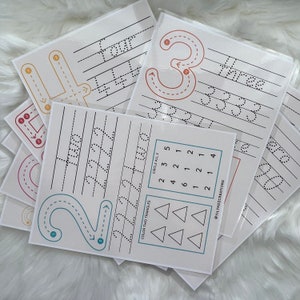 Pre Handwriting Numbers Tracing Worksheets - Preschool Handwriting ...