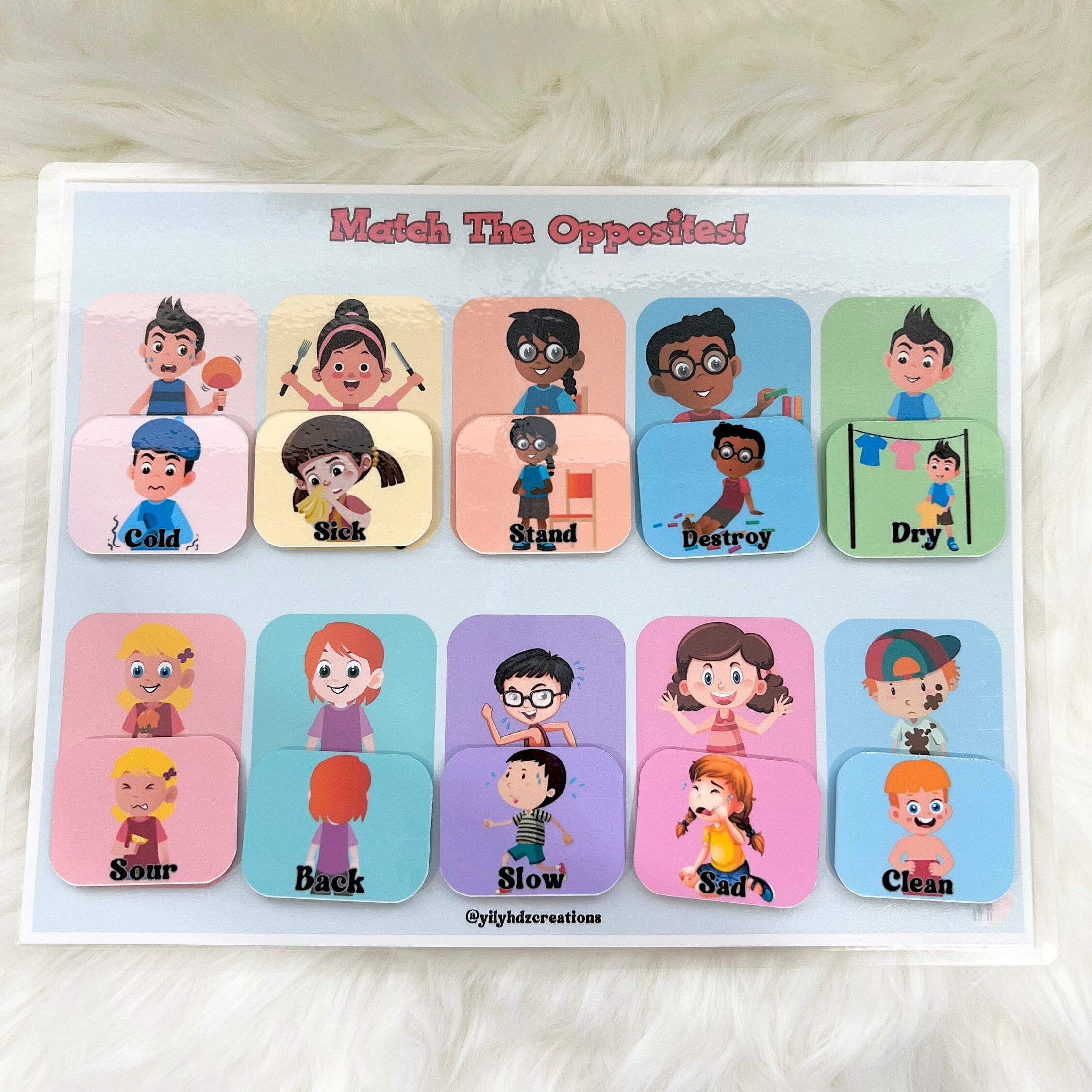 Opposites Matching Activity Matching Game Learning - Etsy