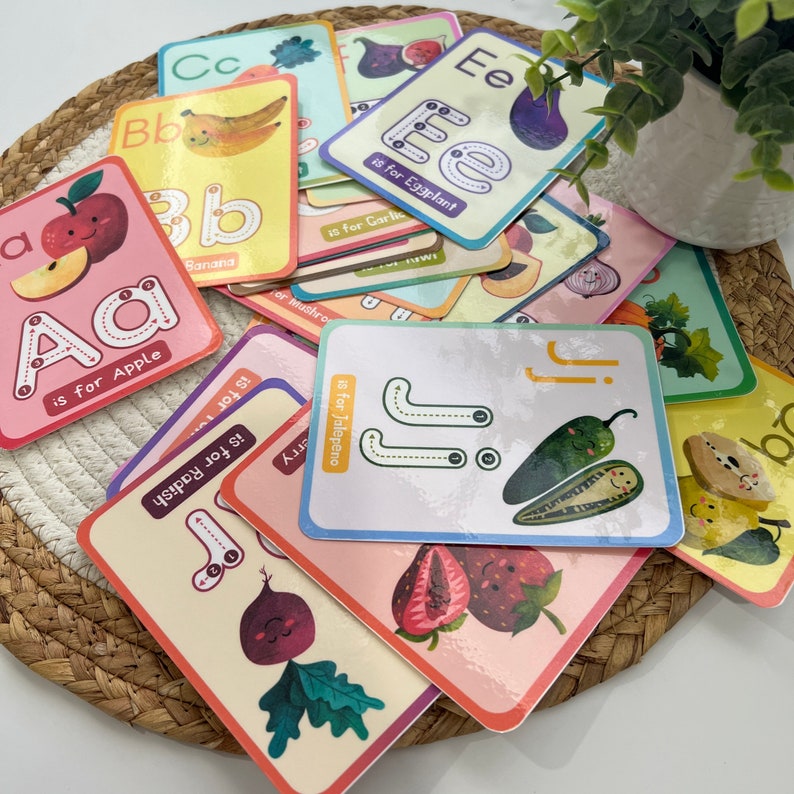 Alphabet Tracing Cards, Alphabet Tracing Worksheets, Fruits and ...