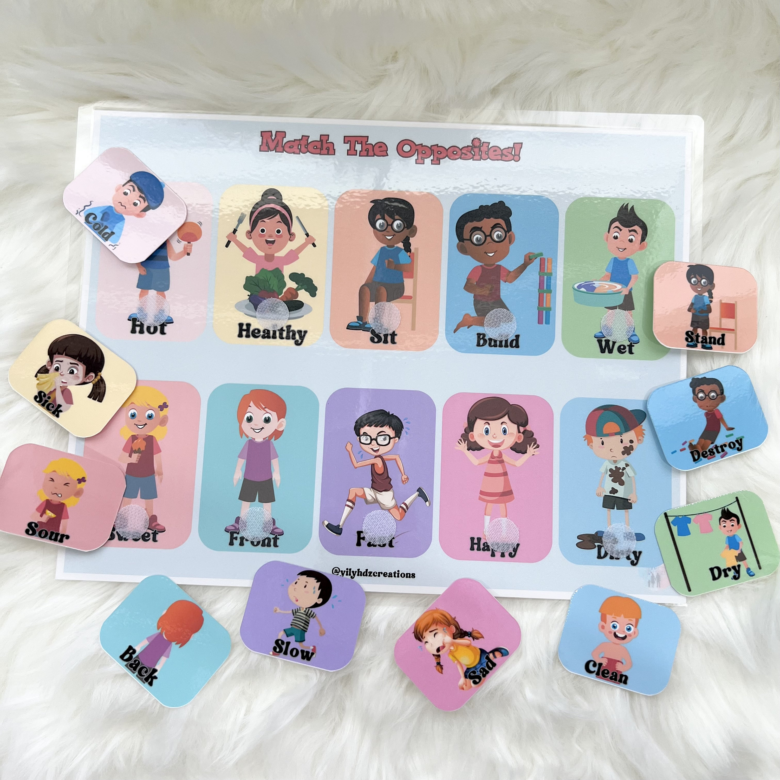 Opposites Matching Activity - Matching Game - Learning Opposites ...