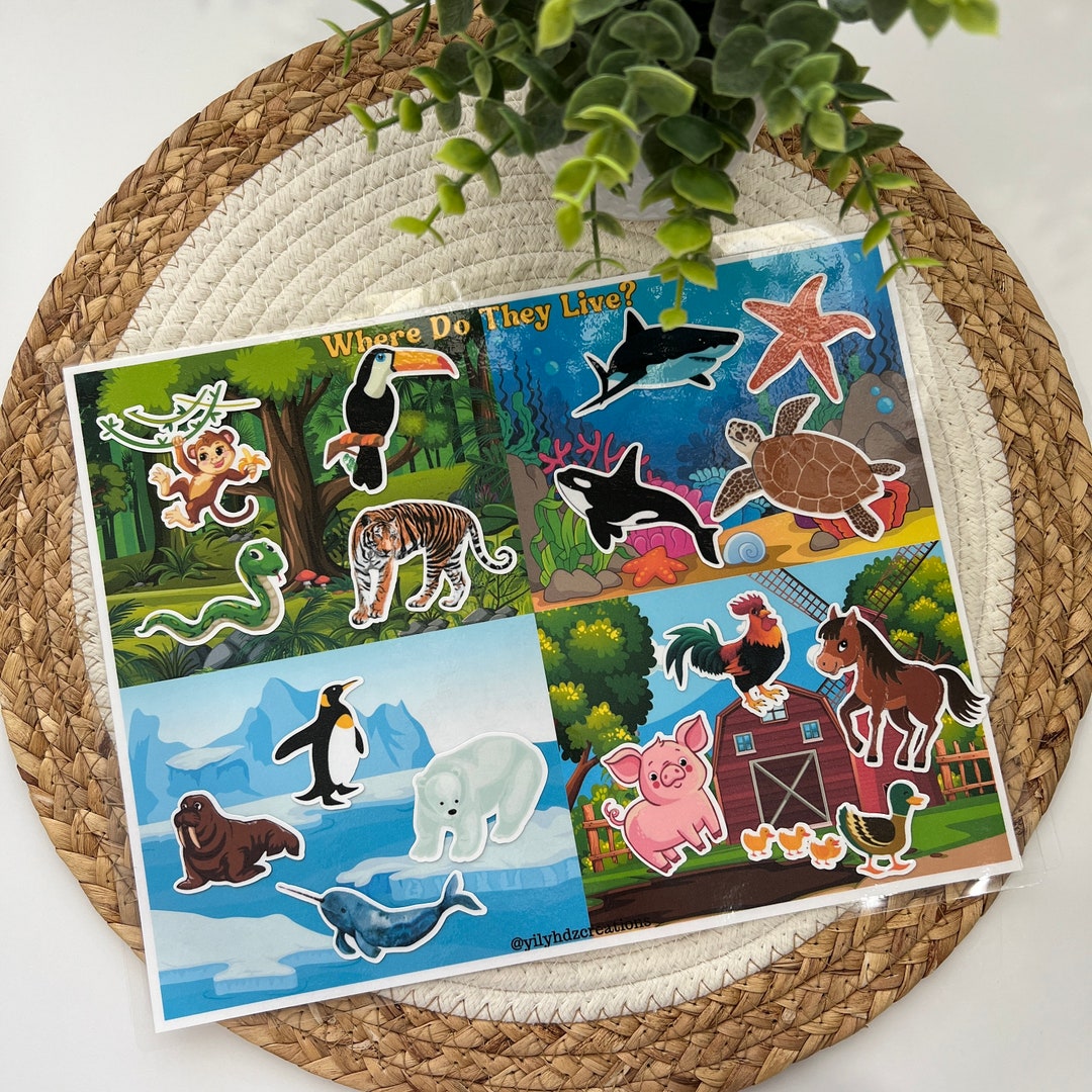 Animal Habitat Matching Game, Animal Matching, Learning Animals ...