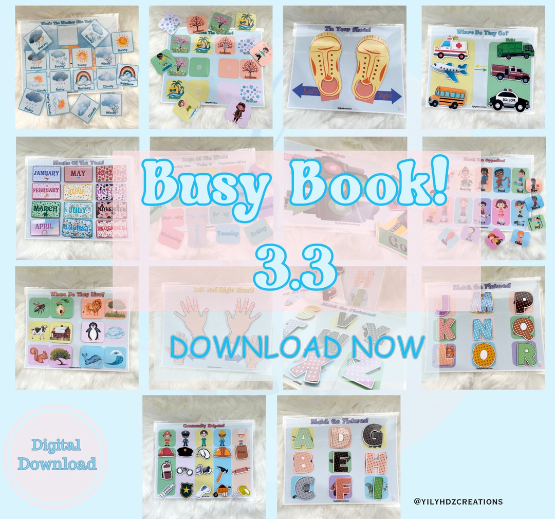 Busy Book - Toddler Busy Book - Busy Book Printable - Preschool Busy ...