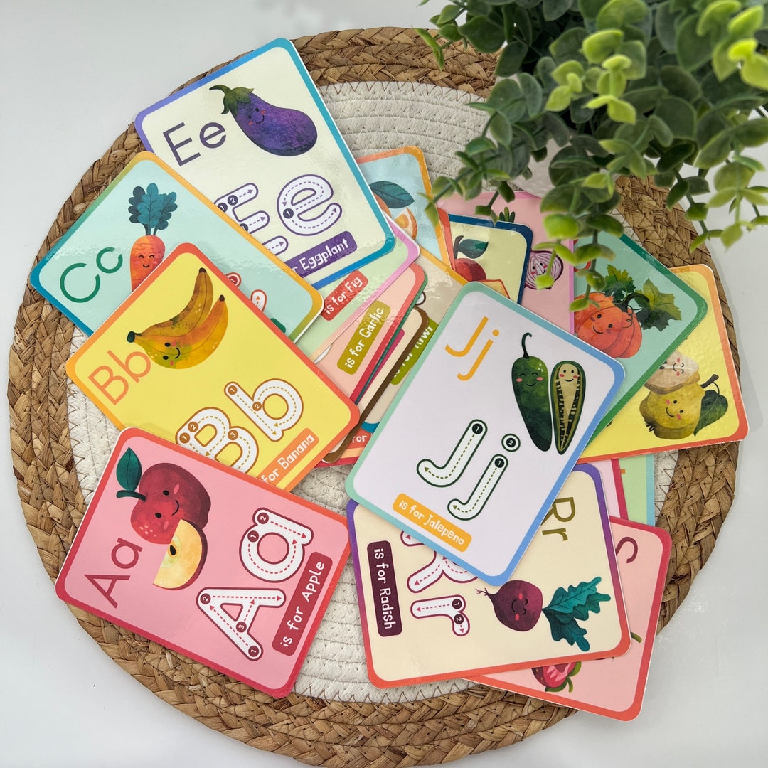 Alphabet Tracing Cards, Alphabet Tracing Worksheets, Fruits and ...