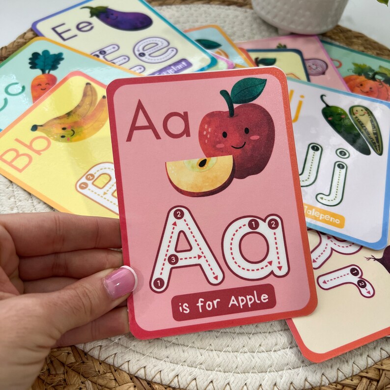 Alphabet Tracing Cards, Alphabet Tracing Worksheets, Fruits and ...